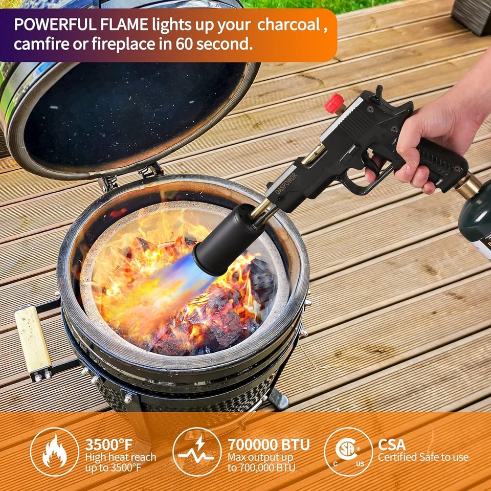 POWERFUL Grill Gun Propane Torch, Searing Torch kit include a Meat ...