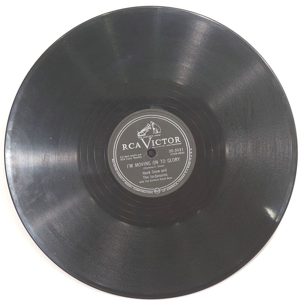 SALE 1953 HANK SNOW Moving On To Glory 78 10 inch RCA VICTOR 20-5021 VG ...