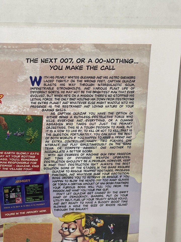 Captain Quazar Video Game Review Magazine Article Print Ad Wall Art ...
