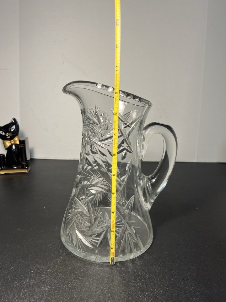 Antique 1890s American Brilliant Period Cut Crystal Water Pitcher ...