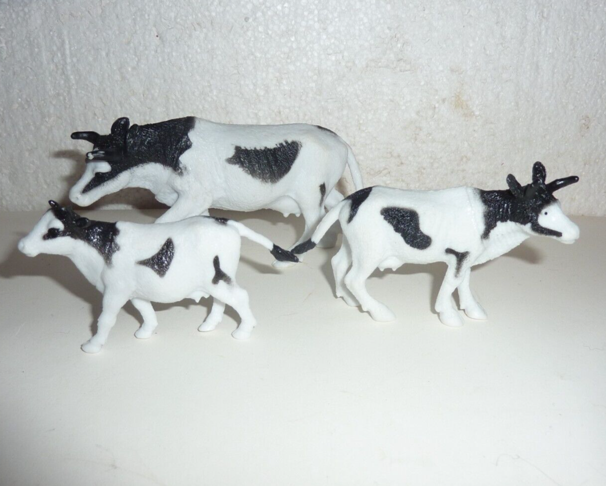 Lot of 3 Plastic Holstein Dairy Cows S-45 | eBay