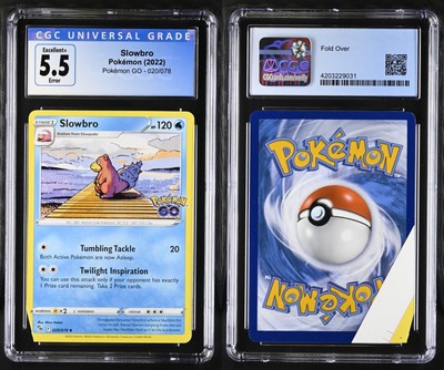 CGC 5.5 Slowbro Pokemon GO 20/78 Error Fold Over Extremely Rare Error ...
