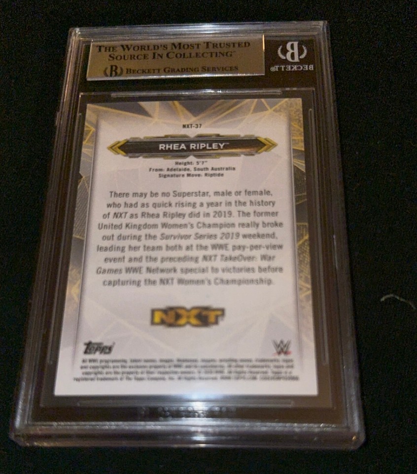 Rhea Ripley Signed Autograph Slabbed 2020 Topps WWE NXT Rookie Card ...