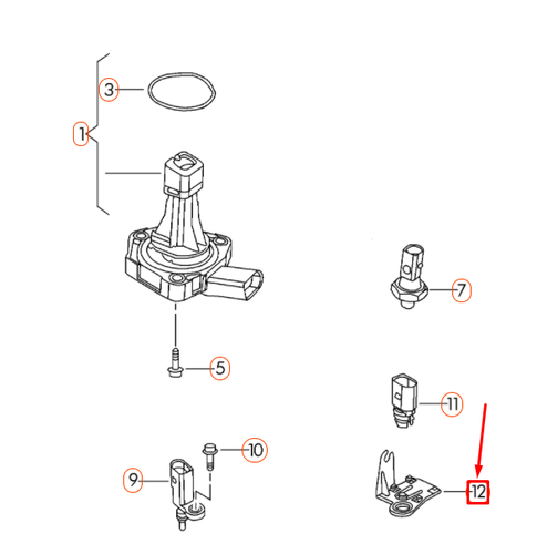 Volkswagen Beetle A5 External Temperature Sensor Bracket 5M0820536A ...