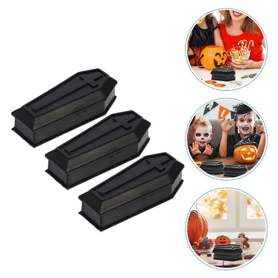 3 Pcs Mini Casket Coffin Model Prank Props Halloween Decorations | eBay ...