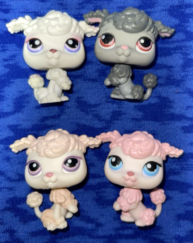 Littlest Pet Shop LPS Valentine Gray Poodle Puppy Dog Red Eyes #280 48 ...