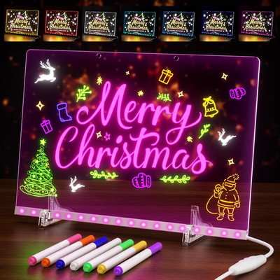 Luminous LED Drawing Board for Children Doodle Glow 7 Colors Light ...