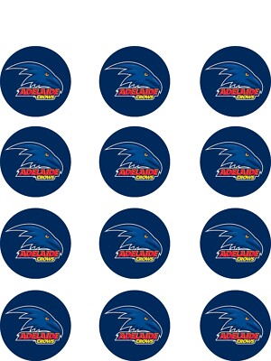 ADELAIDE CROWS FC - EDIBLE ICING IMAGE - CUP CAKE TOPPERS - 5CM X 12 ...