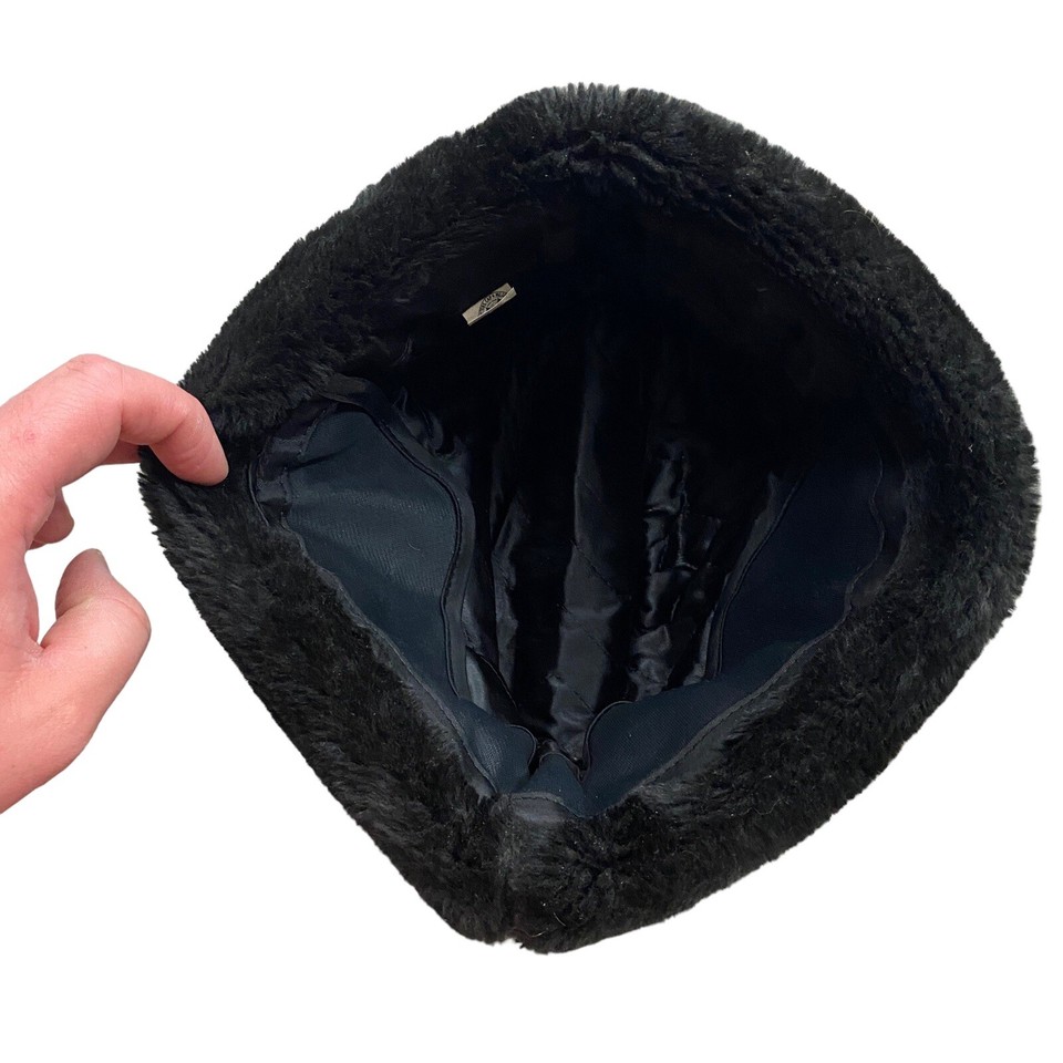 Vintage United Hatters Cap Millinery Hat Mens Medium Black Workers Faux ...