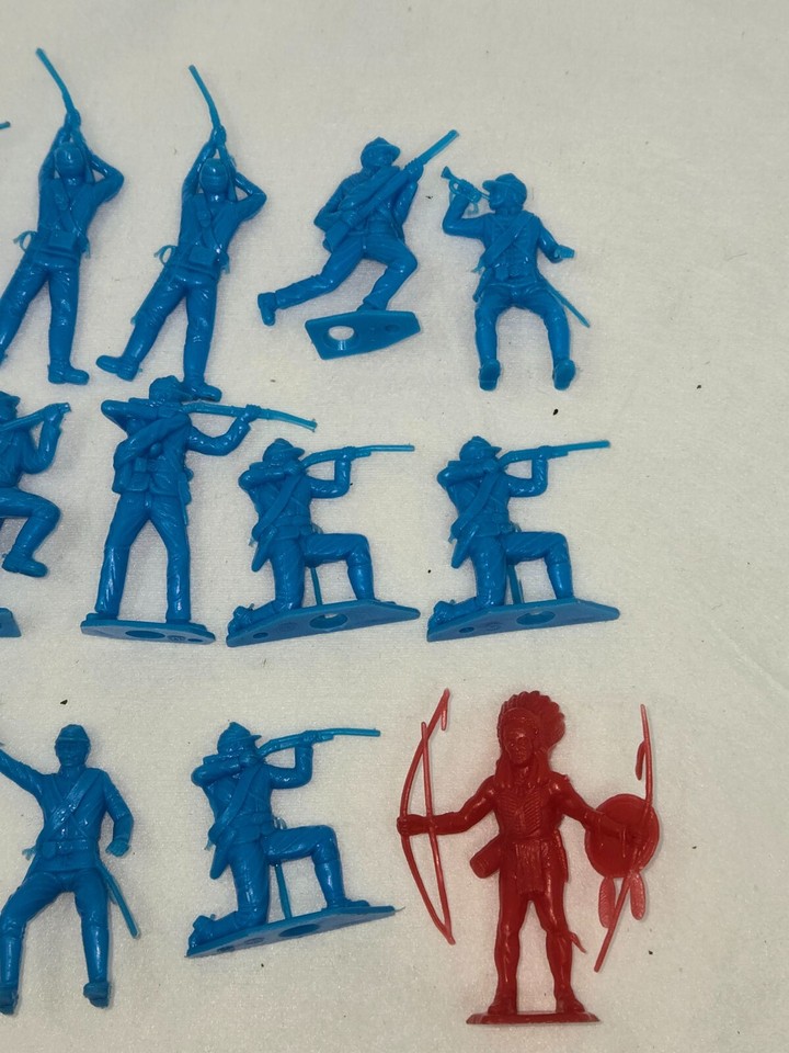 LOT OF 17 VINTAGE MPC PLASTIC TOY SOLDIERS CIVIL WAR INFANTRY BLUE | eBay