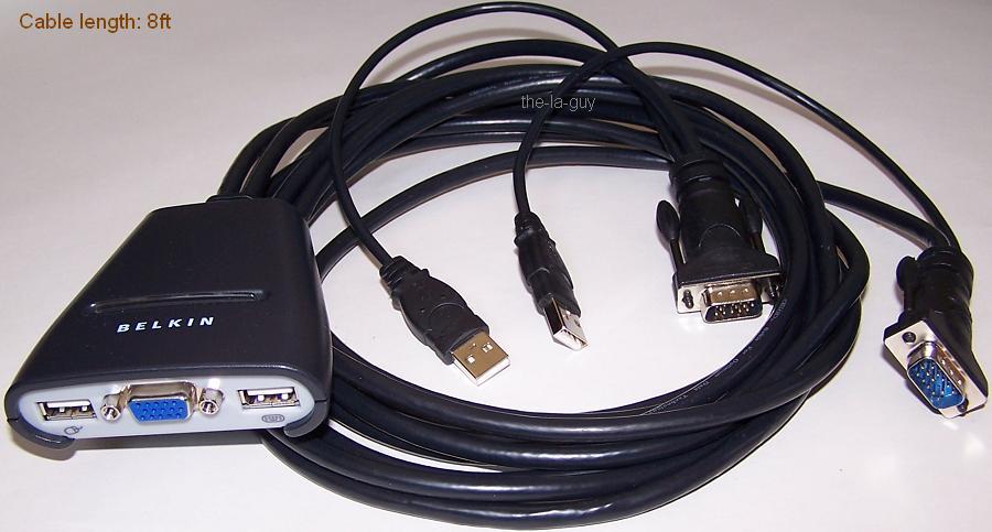 BELKIN 2-Port USB KVM Switch w 8FT Cables PC MAC Linux F1DK102U | eBay