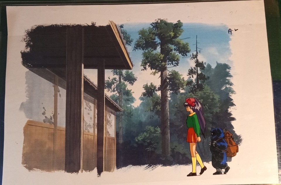 La Blue Girl & Nin Nin Anime Production Original Cel & Colored Pencil ...