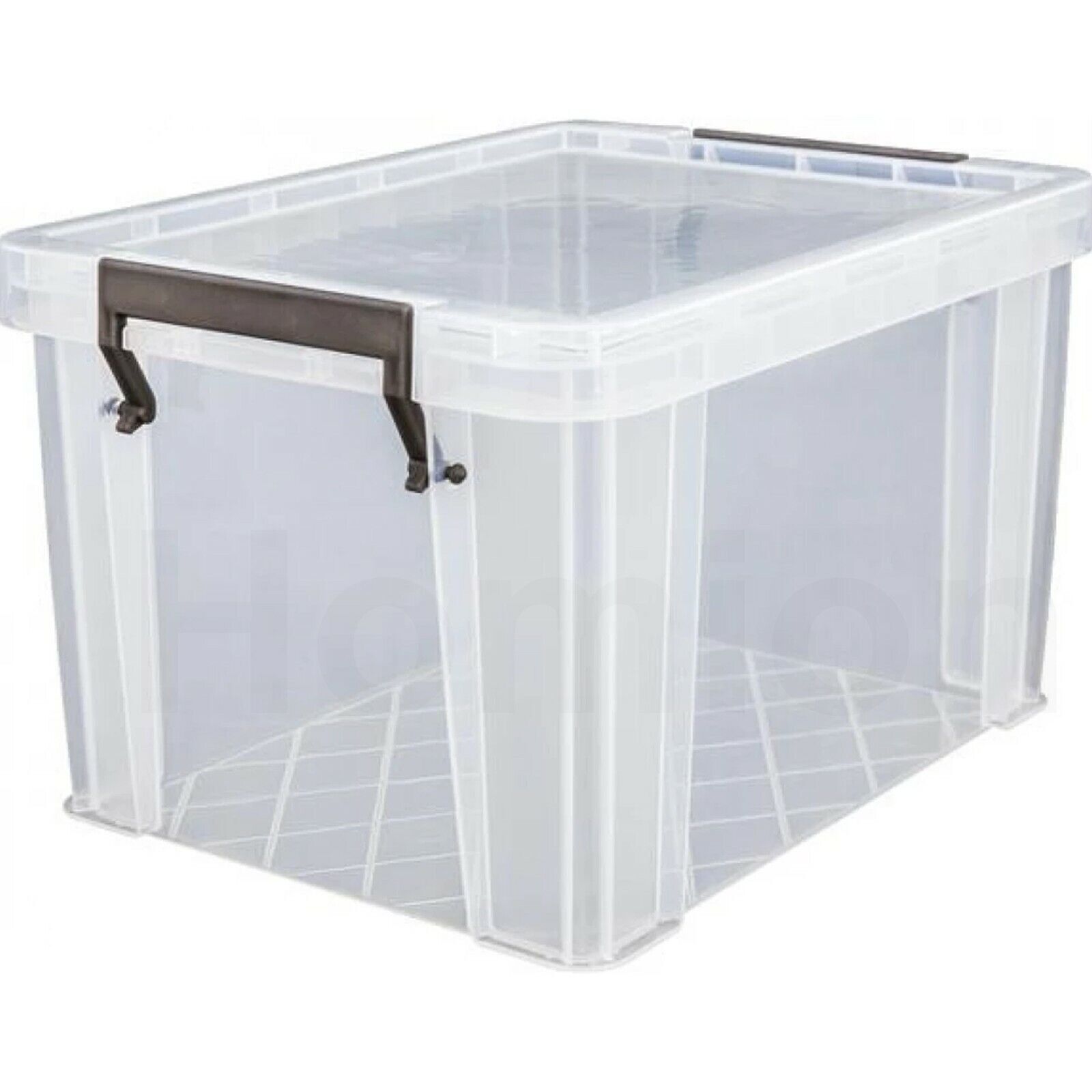 5 Litre Clear Plastic Storage Box Stackable Space Saving Container Clip ...