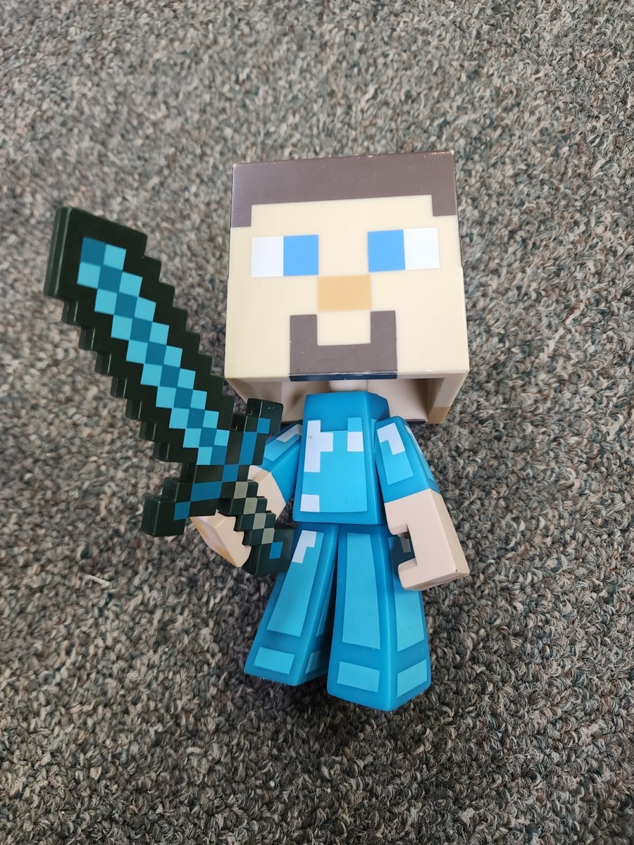 Steve Minecraft With Diamond Sword Minecraft Steve 6" Tall Vinyl