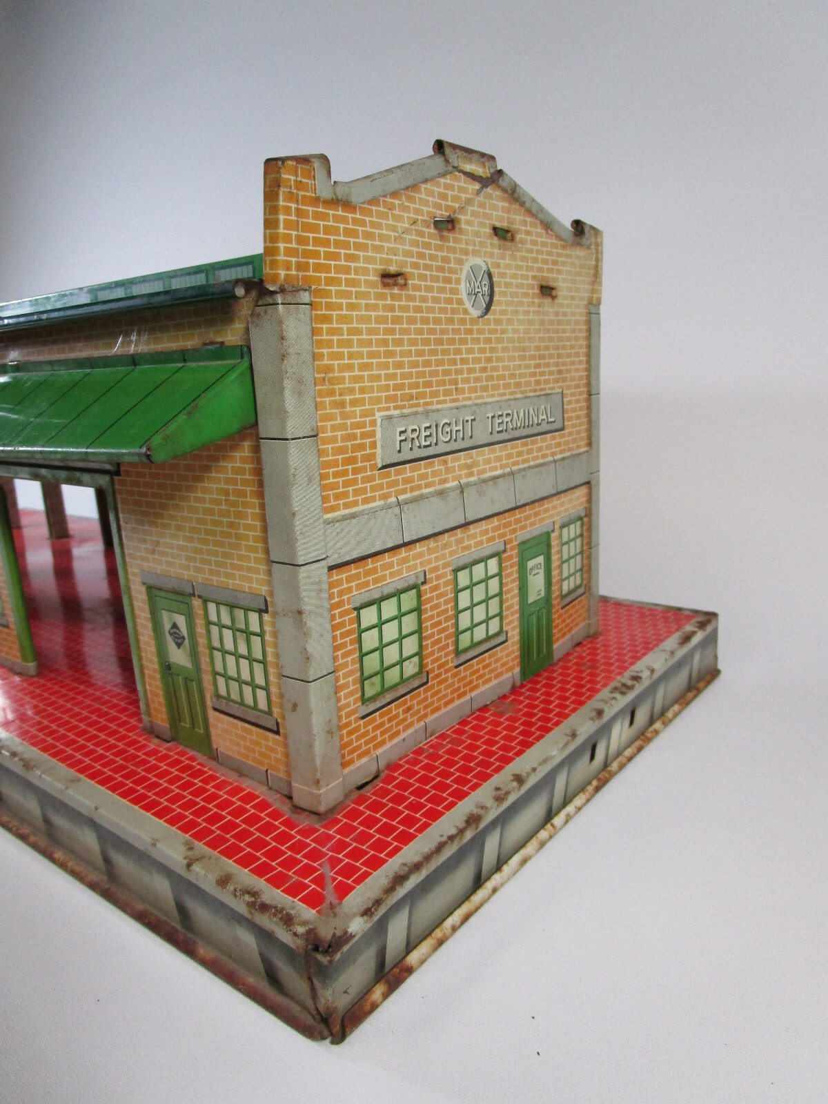 Vintage Marx Freight Terminal Tin Litho Train Station Toy Building ...