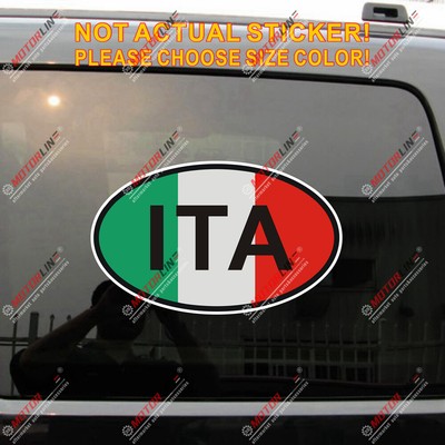 Italy ITA oval Country Code Decal Sticker Italian Flag reflective ...