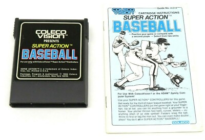 Super Action Baseball (Colecovision, 1983) By Coleco (Cartridge ...
