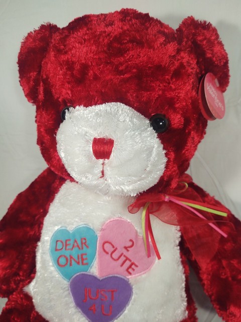 Dan Dee DanDee Red Teddy Bear Valentine's Day Love Romance Candy Hearts ...