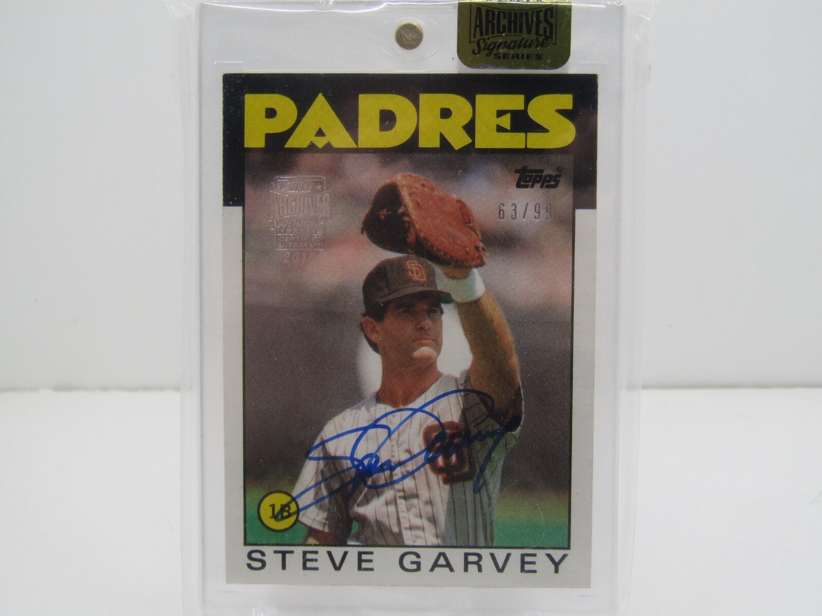 STEVE GARVEY 2015 TOPPS ARCHIVES ENCASED AUTOGRAPH AUTO! #63/99! PADRES ...
