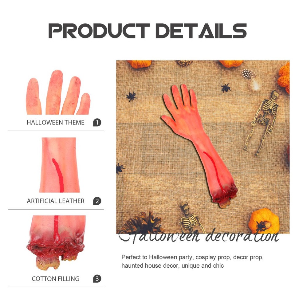 2 Pcs Fake Hand Body Parts Halloween Props Severed Arm Broken Arms ...