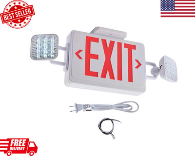 Red Exit Sign with Emergency Lights, 200Lm 3Hours Plug in Exit Sign ...