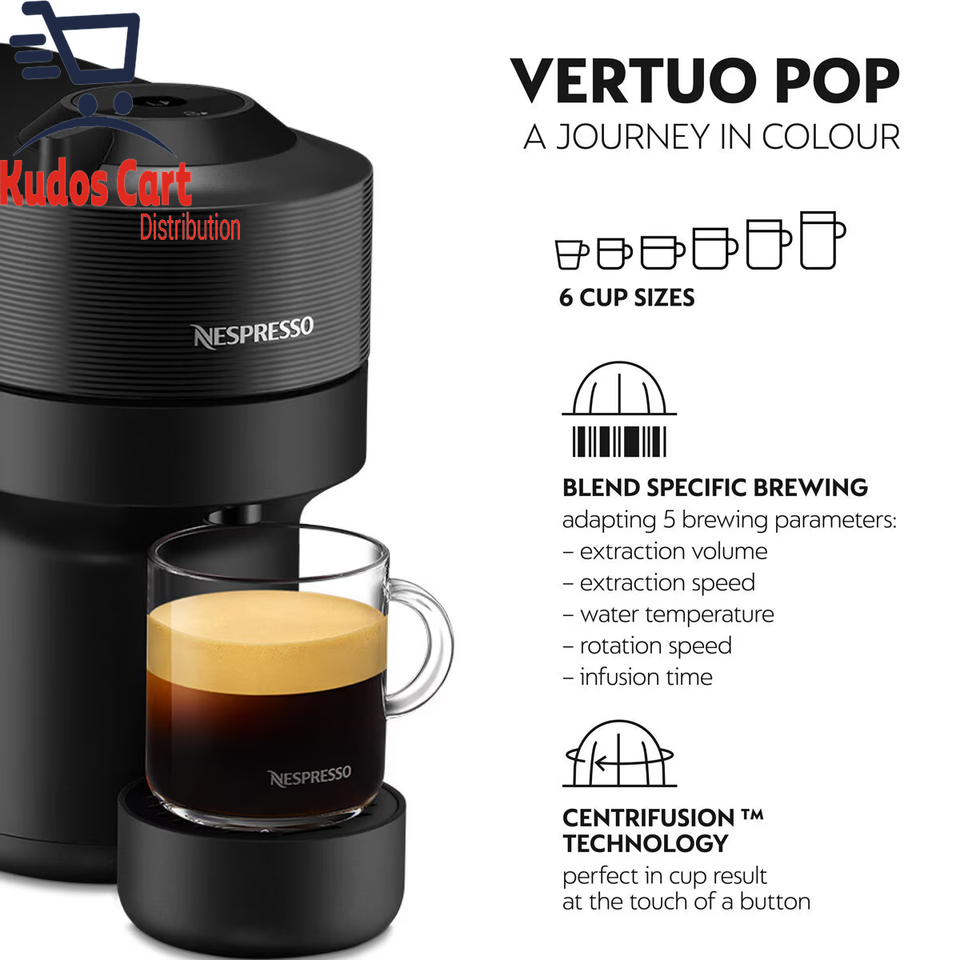 Nespresso by Vertuo Pop Capsule Coffee Machine Pod Box Automatic ...