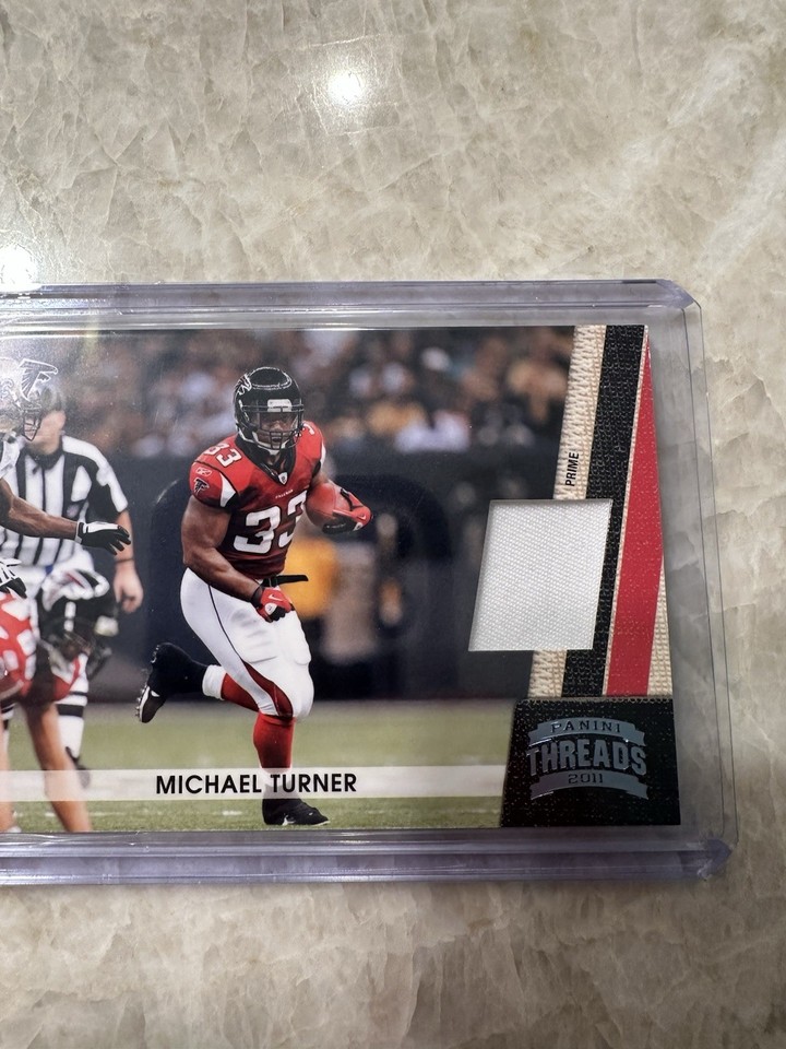 2011 Panini Threads #7 Michael Turner Game Worn Jersey Patch /99 Atlanta Falcons | eBay