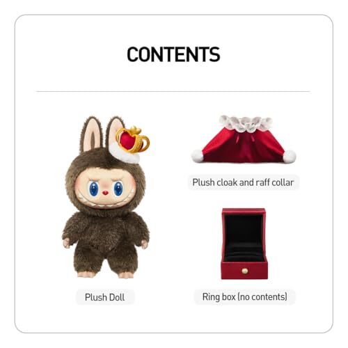 Labubu King Plush Doll 37cm Crown Cape Soft Toy Pop Mart Limited ...