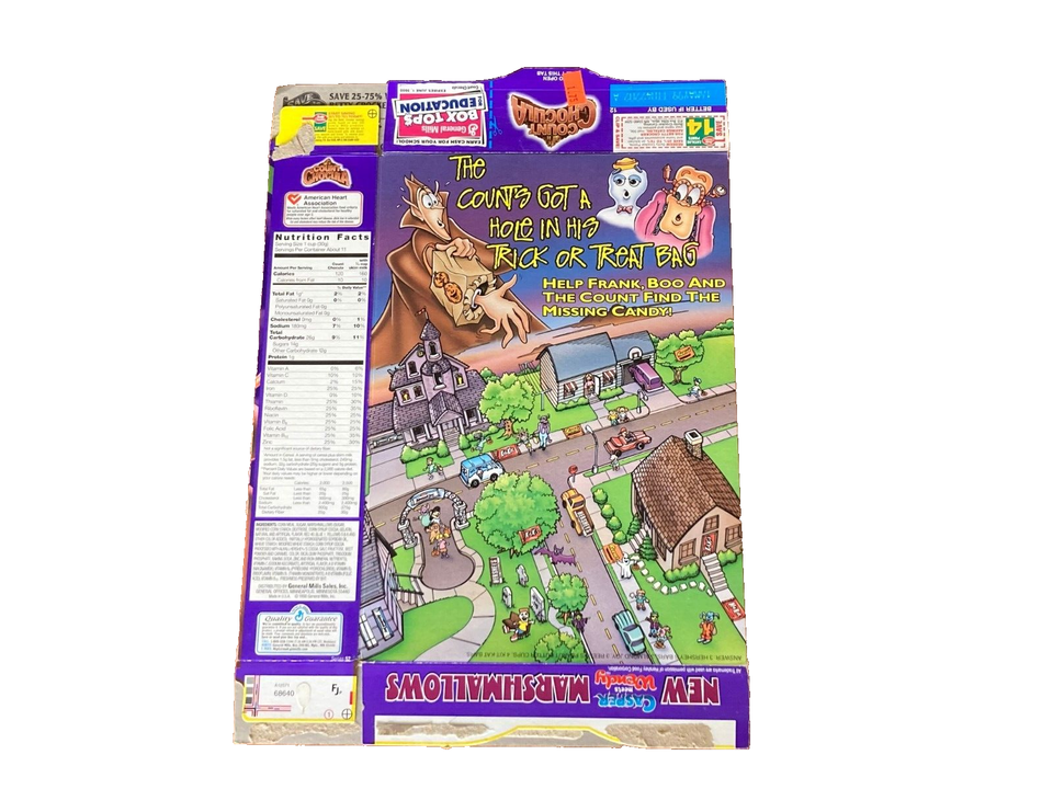 Count Chocula cereal box Casper & Wendy marshmellows 1998 | eBay