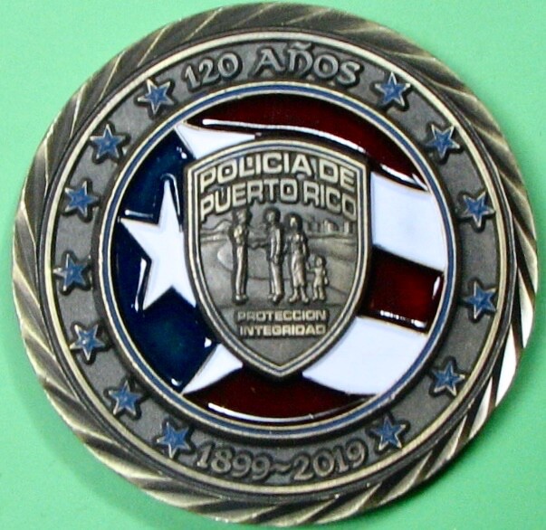 Puerto Rico Police Dept. Challenge Coin. Souvenir. Massive 2". 37b. | eBay