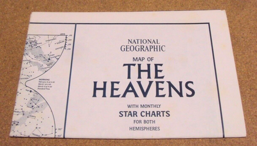 National Geographic August 1970 Map The Heavens w/ Monthly Star Chart 2 ...