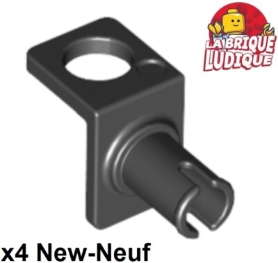 Lego 4x Minifig Neck Bracket with technic pin support 90° noir/black ...