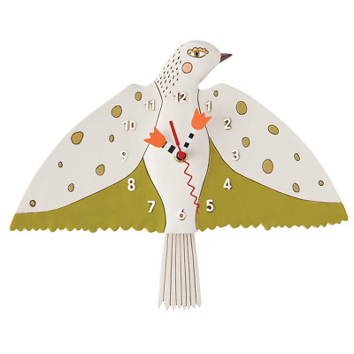 Allen Designs 6015359 Peaceful Rising White Bird Pendulum Wall Clock 7. ...