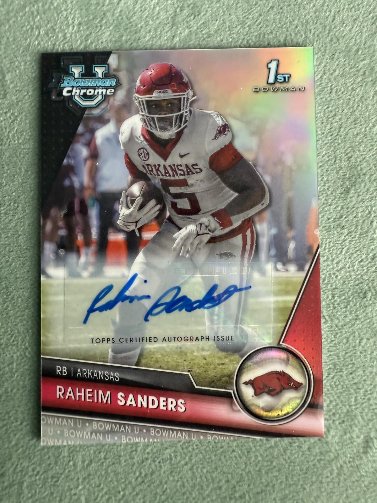 2023 Bowman Chrome U Raheim Sanders 1st Auto South Carolina Refractor ...