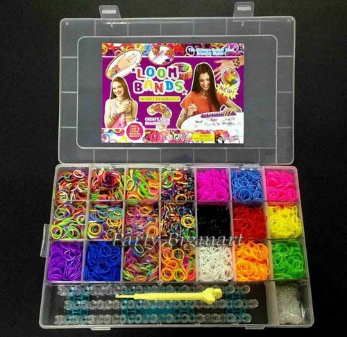7200pcs Large Loom Band Storage Case Kit Rainbow Bands Board Hook S ...