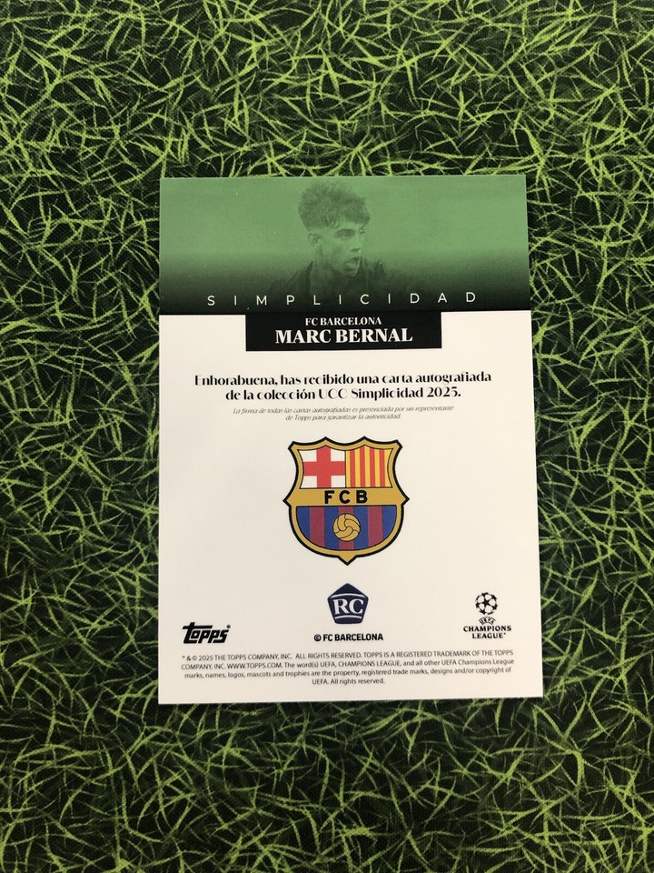 Marc Bernal Auto /99 Topps Simplicidad UCL 2024-25 Barcelona | eBay