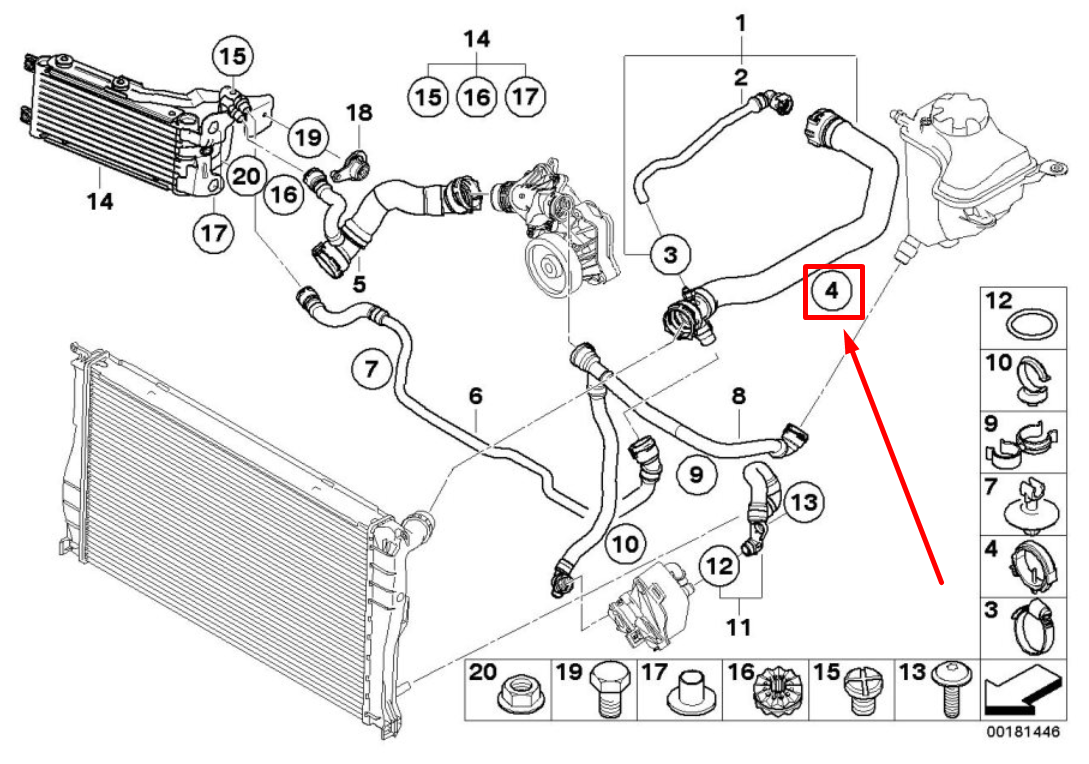 BMW X5 E70 Engine Coolant Hose Stay 1714433 11531714433 NEW GENUINE | eBay
