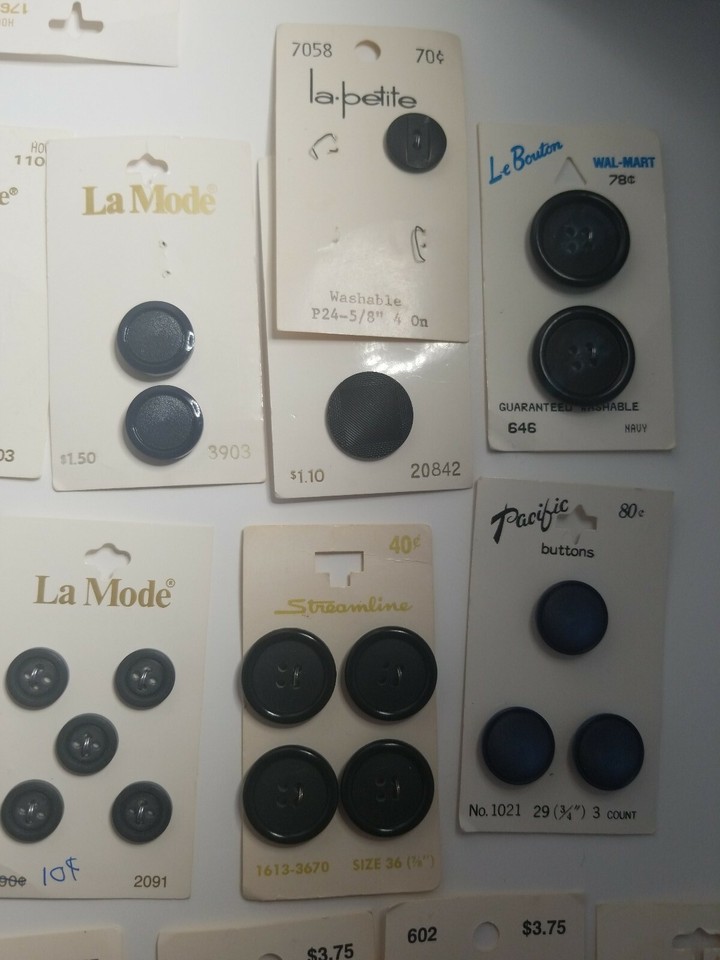 Buttons Gold Silver Metal Plastic Shell Crystal Fabric Lot Of Vintage ...