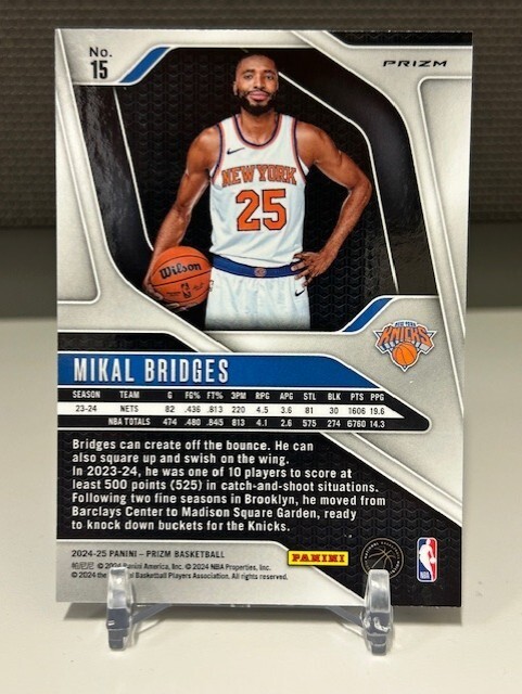 2024-25 NBA Panini Prizm Mikal Bridges Silver Parallel Card SSP | eBay
