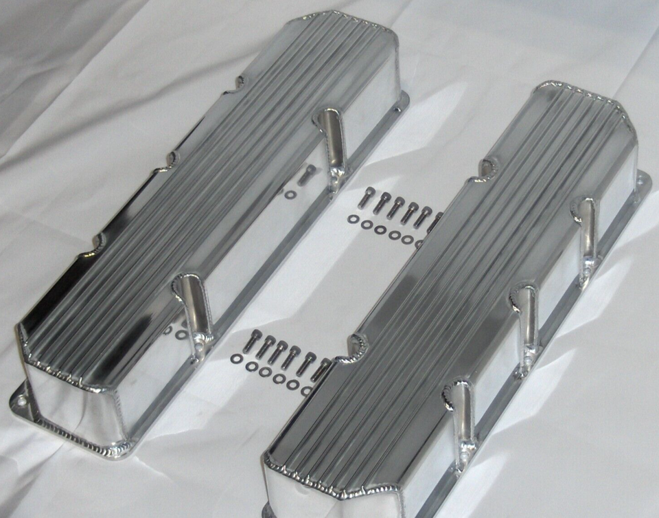1976-1987 Jeep AMC Polished Finned Fabricated Aluminum Valve Cover Set ...