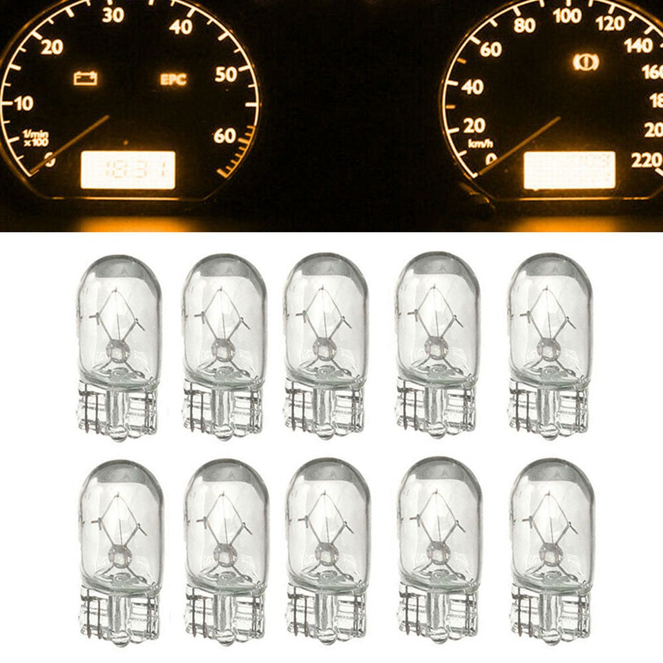 10Pcs T10 501 W5W Yellow Interior Car Side Light Dashboard Dash Panel ...