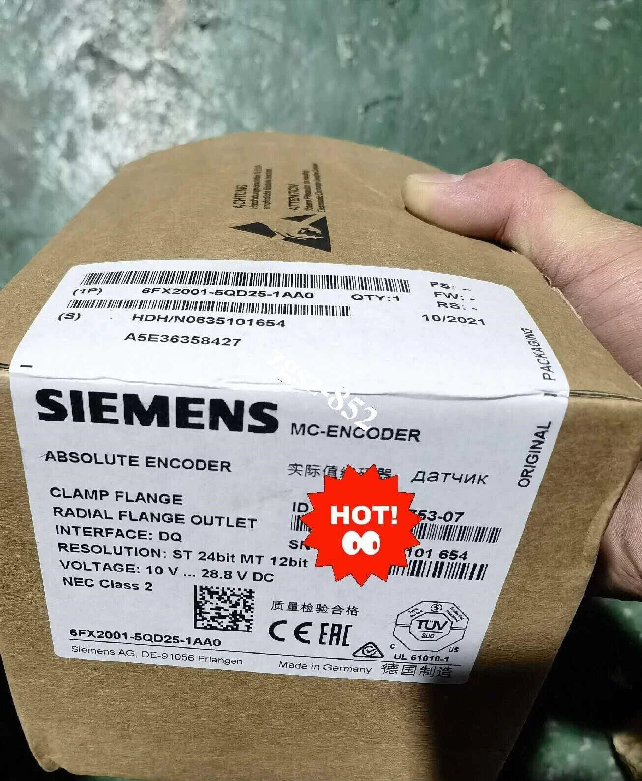 Siemens 6FX2001-5QD25-1AA0 Absolute Encoder Brand New Fast Shipping ...