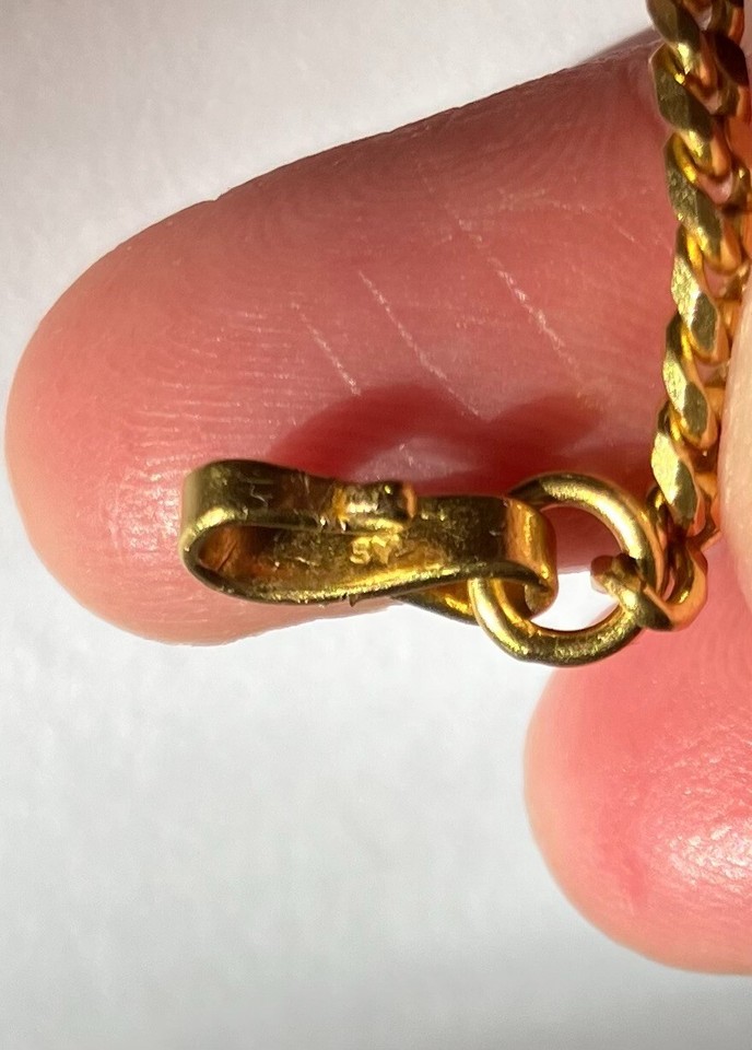 21K SOLID YELLOW GOLD CHAIN NECKLACE 18" 19.32gr ** Almost 22K ** Pls ...