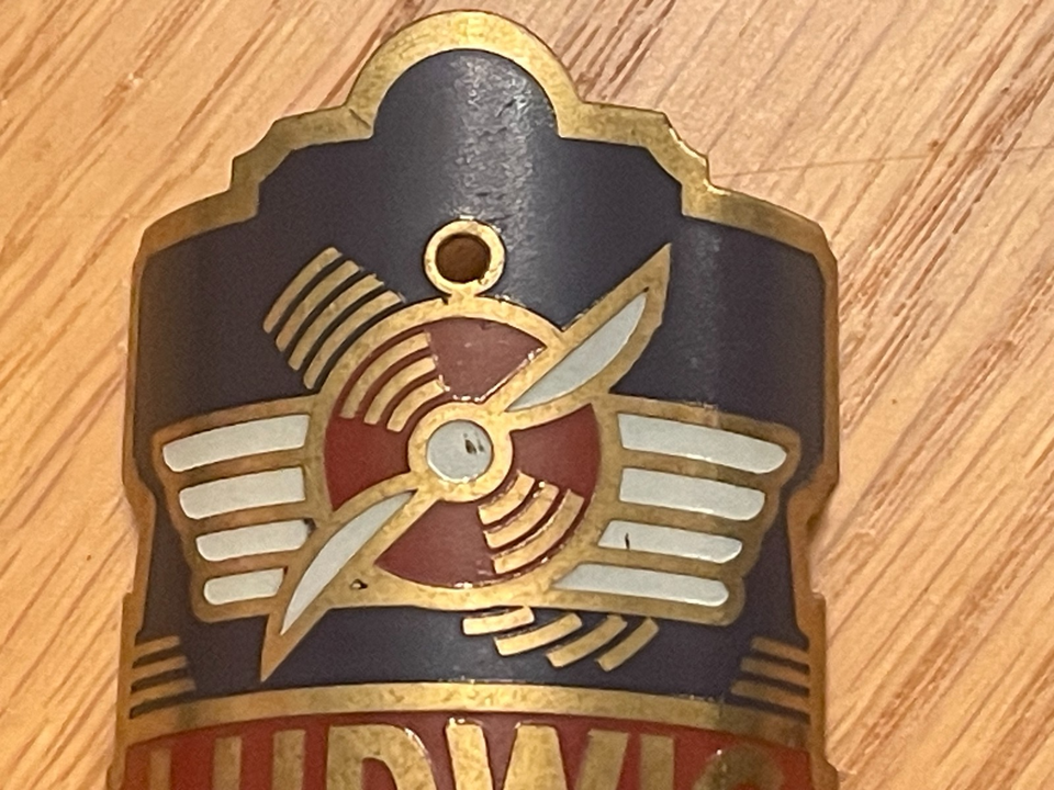 Vintage Schwinn LUDWIG Bicycle Head Badge Cincinnati, OHIO Shield | eBay