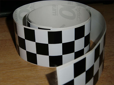 Black + white Checker Tape - 4ft x 2in - 3 squares / Chequer stripe | eBay