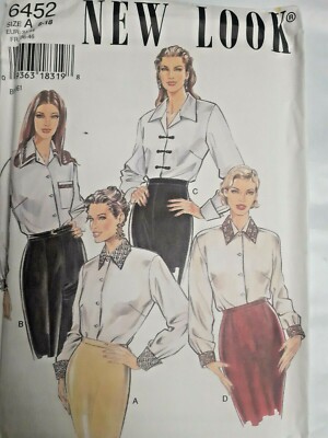 Blouse Classic Shirt New Look Simplicity 6452 Sewing Pattern 8 10 12 14 ...