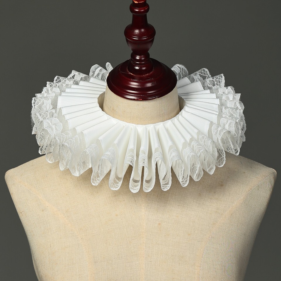 Elizabethan Ruff Collar Victorian Glitter Ruff Collar Renaissance Neck ...
