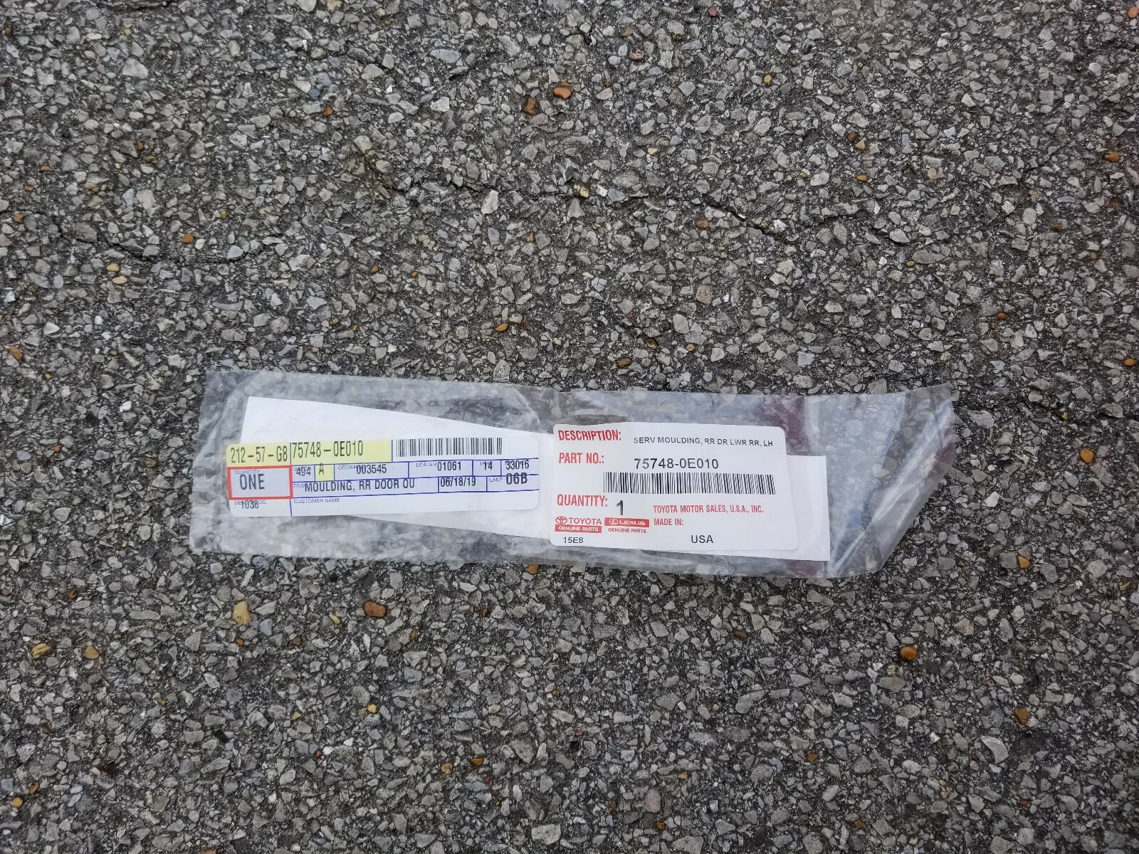 TOYOTA OEM 14-18 Highlander Exterior-Rear-Stone Guard Left 757480E010 ...