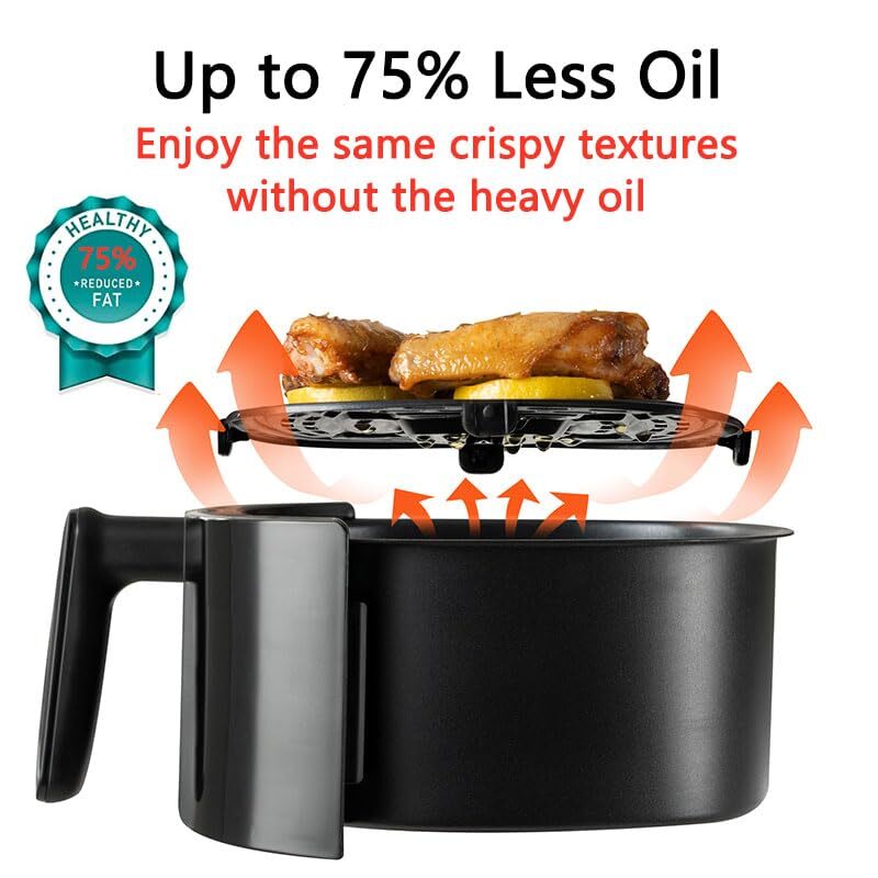 2.6 Quart 1300W Air Frying Oven with Touch Control Panel, Preheat ...