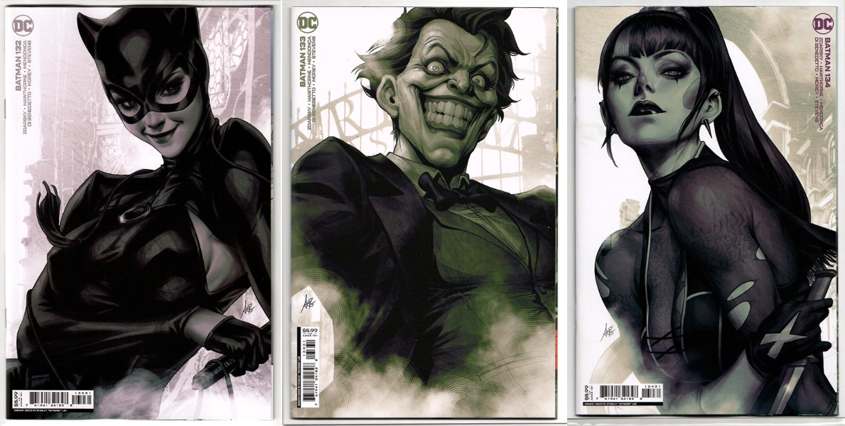 Batman #132 133 & 134 Artgerm CATWOMAN JOKER & PUNCHLINE Variant SET ...